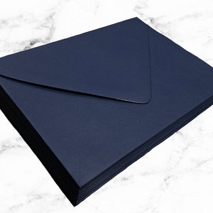 25 Navy Envelopes, A7 5x7 Pointed Flap Envelopes, Navy Wedding ...