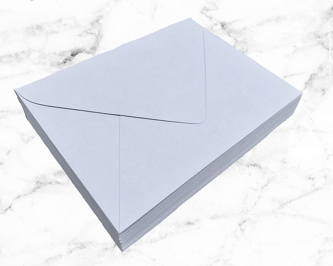 25 5x7 Luxe Grey A7 Envelopes - Super Thick Invitation Envelopes - Dust Blue Gray Envelopes ...