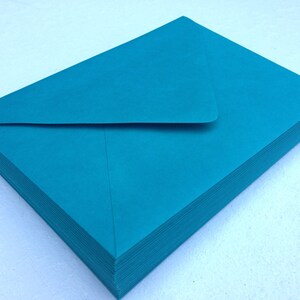 25 Teal A7 Envelopes, Peacock Envelopes, Pointed Euro Flap Envelopes ...