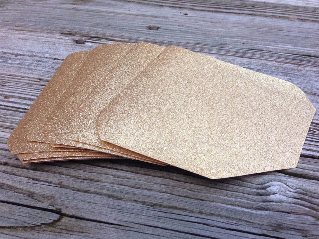 Gold Glitter Envelope Liners - Shedless Glitter - 5x7 A7 Envelopes ...