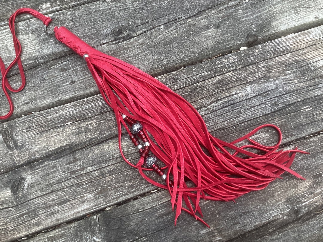 Red Leather Tassel, Long Fringe Tassel, Ready to Ship, Soft Leather ...