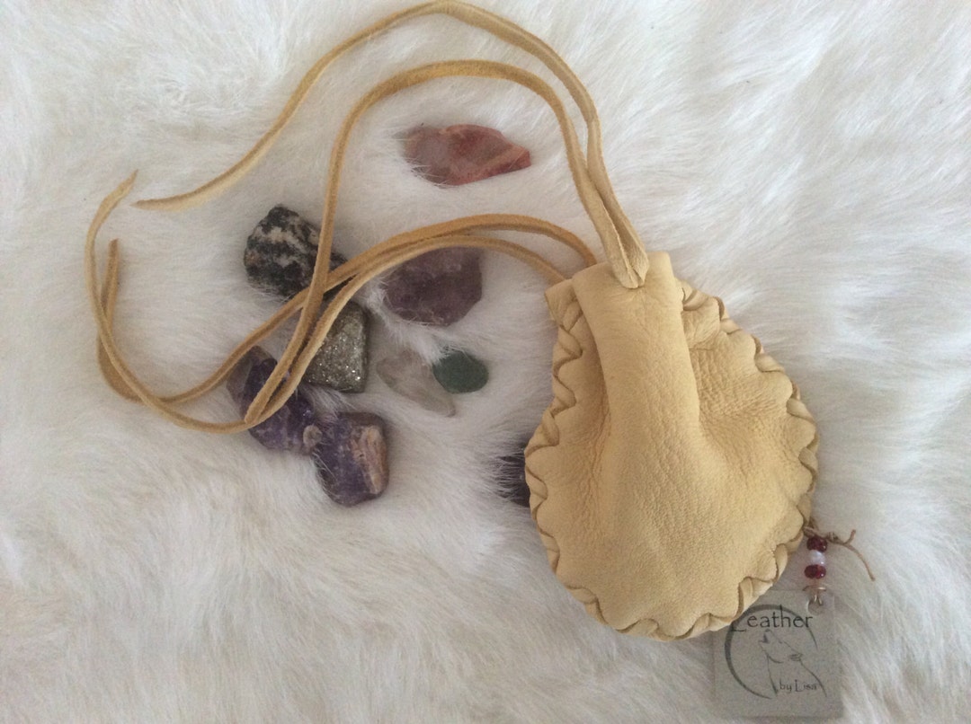 Medicine Bag, Palomino Deer Hide Pouch, Little Leather Change Purse ...