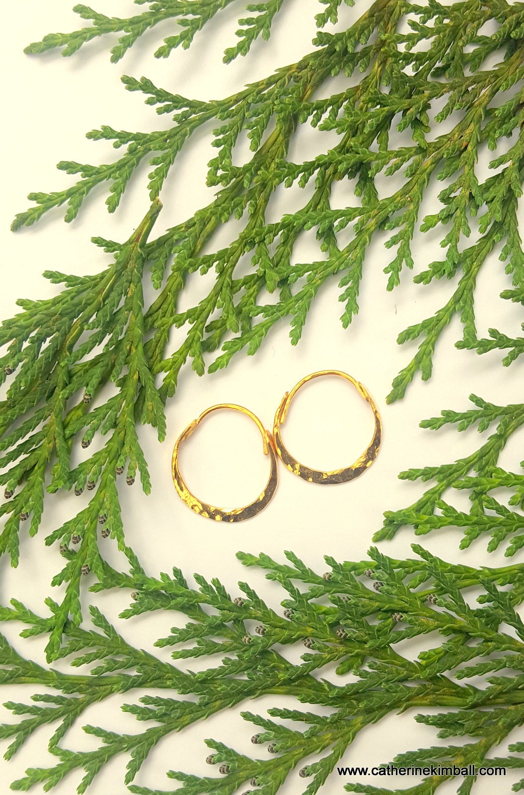 24K Solid Gold Hammered Hoops. Rustic, Rough Finish, Pure 24K Gold ...