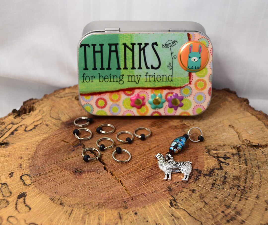 Bits & Bobs Notions Tin,coordinating BOR Marker,beaded Markers,notions Tin,gift for Knitter ...