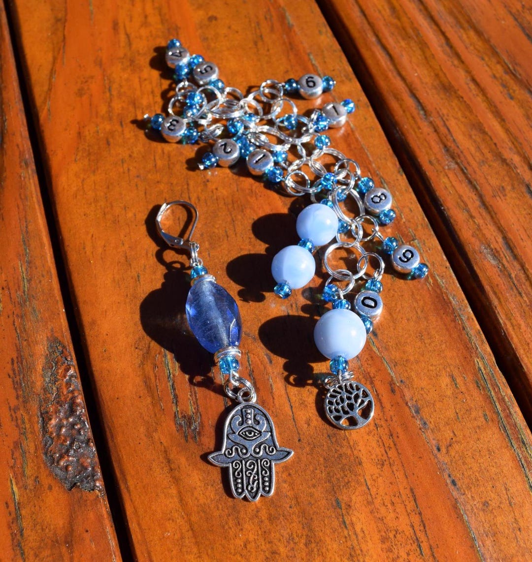 Beaded Knitting Row Counter: 1-100 Long Chain Style With Lever Lock ...