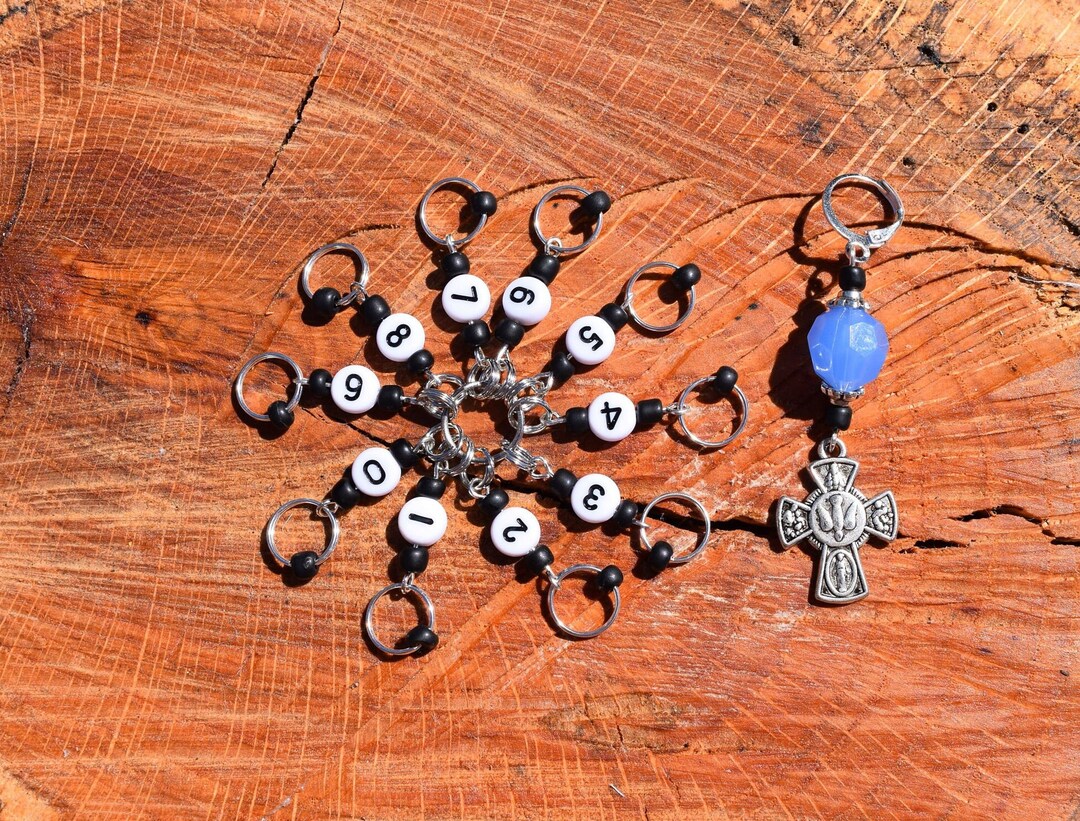 Beaded Knitting Row Counter: 1-100 Round Chain Style With Lever Lock ...