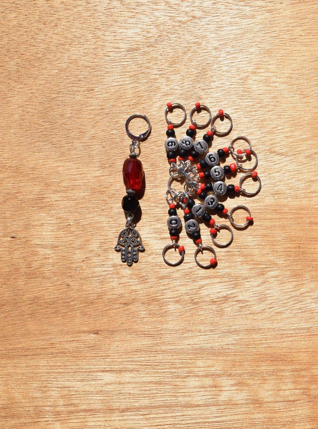 Beaded Knitting Row Counter: 1-100 Round Chain Style With Lever Lock ...