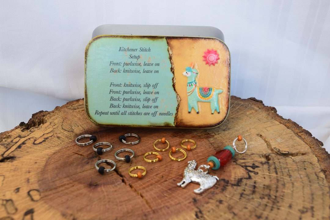 Bits & Bobs Notions Tin,coordinating BOR Marker,beaded Markers,notions Tin,gift for Knitter ...