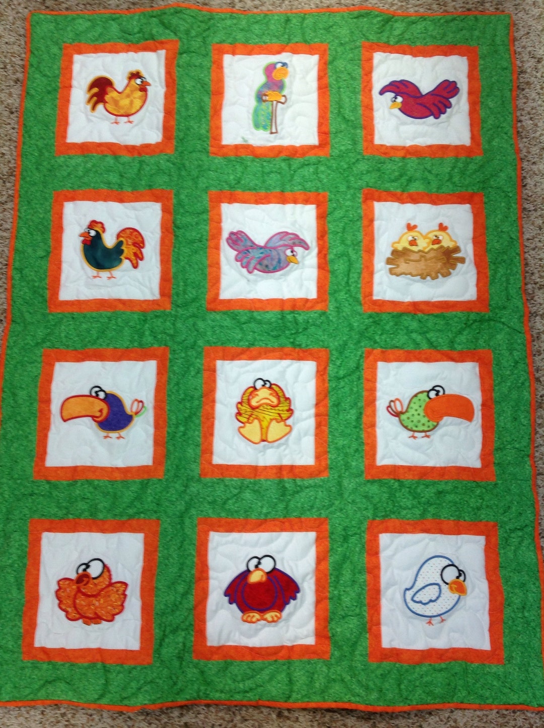 Gooney Birds 41"x 53" Embroidery Baby or Kids Quilt Applique - Etsy