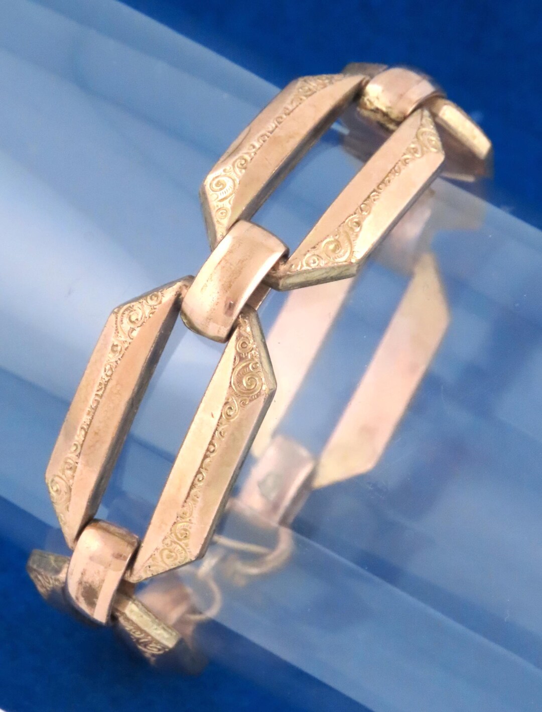 1920s GERMANY Kollmar & Jourdan Art Deco Rose Gold Filled Link Bracelet ...