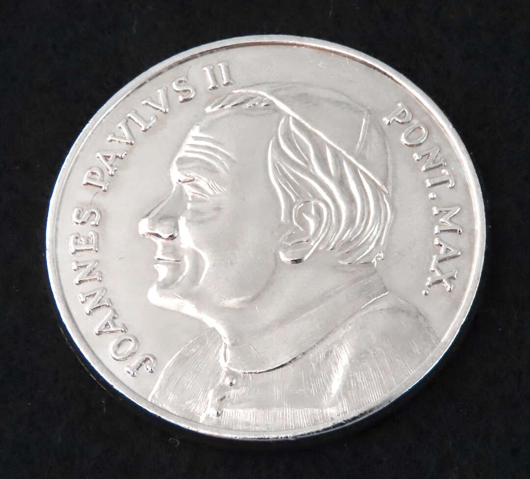 1984 - Large Souvenir Coin of Pope Joannes Paulus II Pont. Max. Visit ...