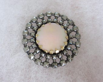 Large Antique Sewing Button - 4 Hole Sew Through Shell With Stamped ...