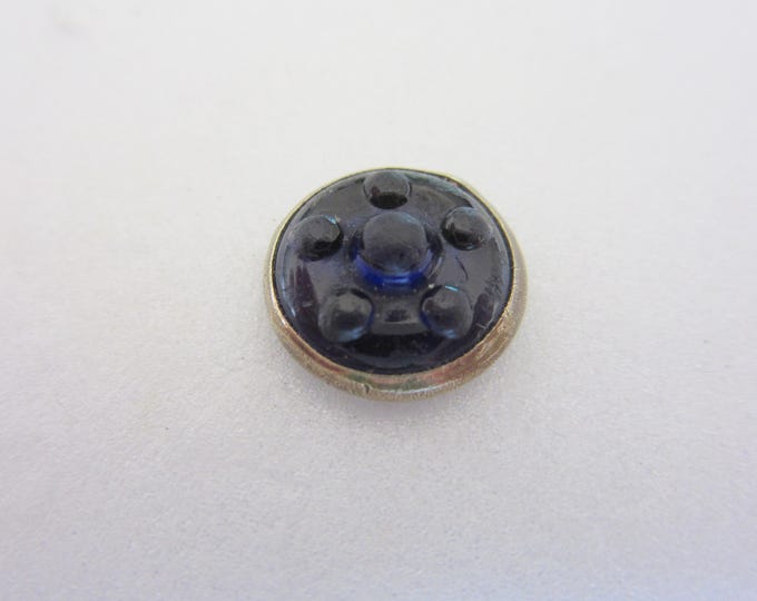 Small Antique Sewing Button - Cheshire No. 5 - Glass Mounted in Metal ...