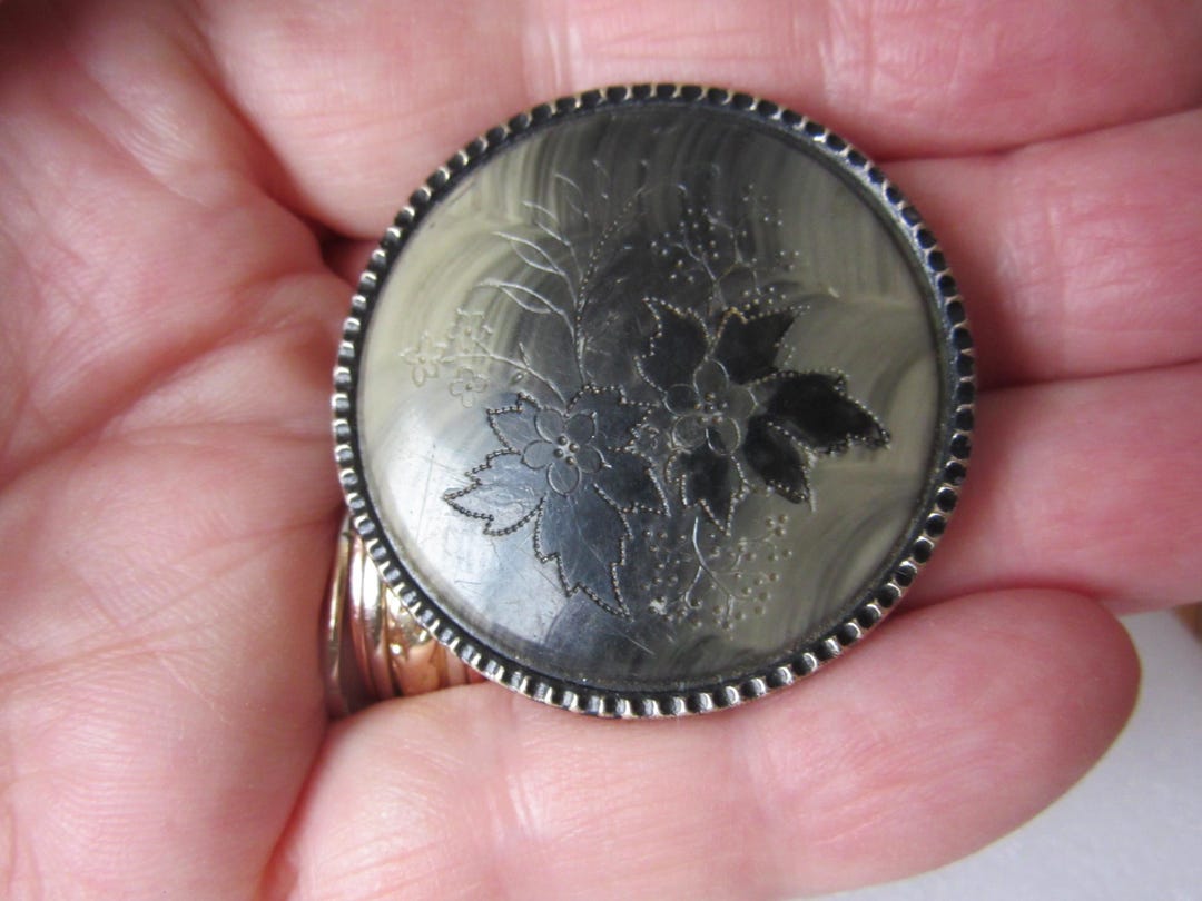 Large Antique Sewing Button - Victorian Celluloid -incised Floral ...