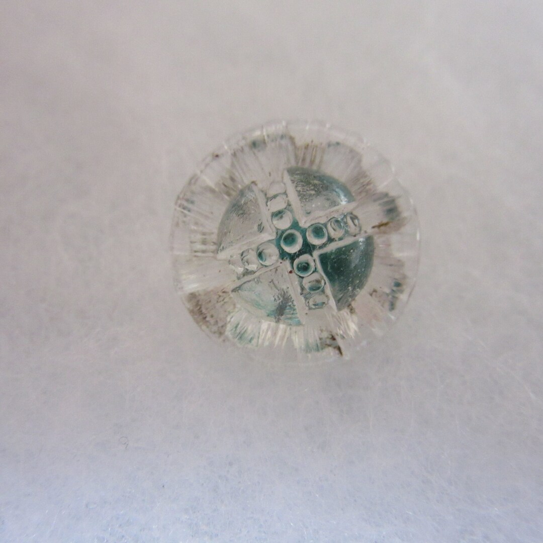 Small Antique Glass Sewing Button Reflector Clear Glass - Etsy