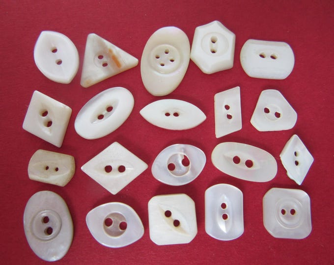 Lot of 20 Small Vintage Antique Shell Sewing Buttons - Shapes ...
