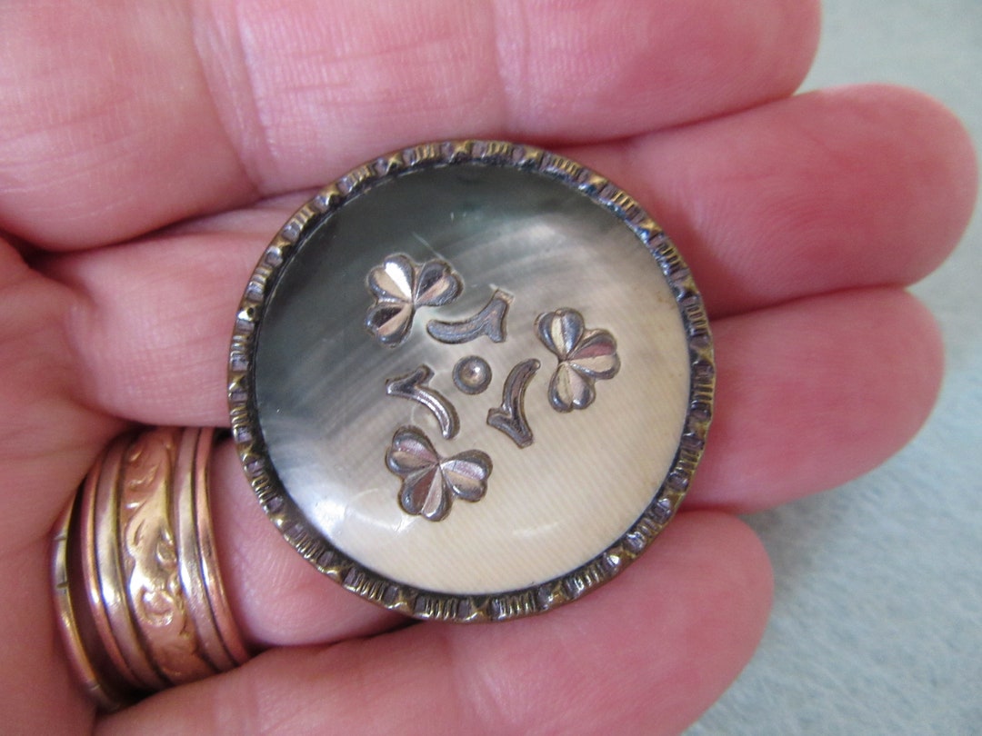 Large Antique Sewing Button - Victorian Celluloid - Perforate Type ...