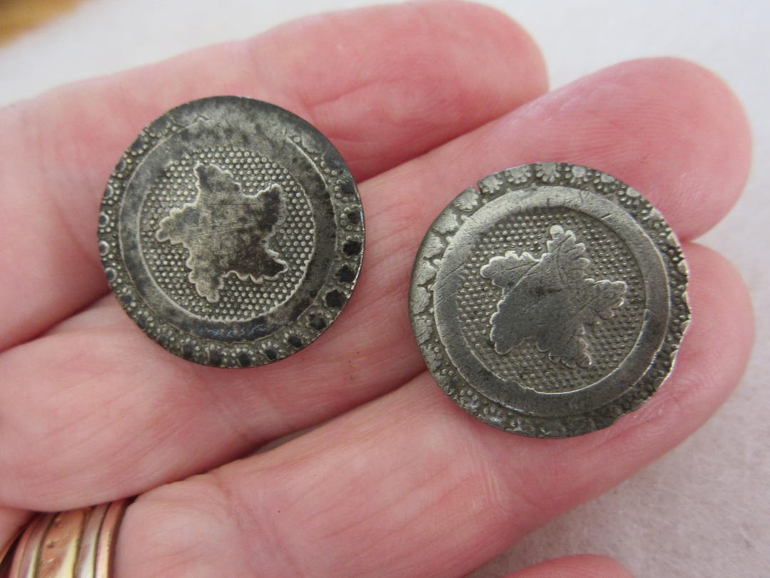 Early to Mid 19th Century Era - Pair of Medium Antique Sewing Buttons ...
