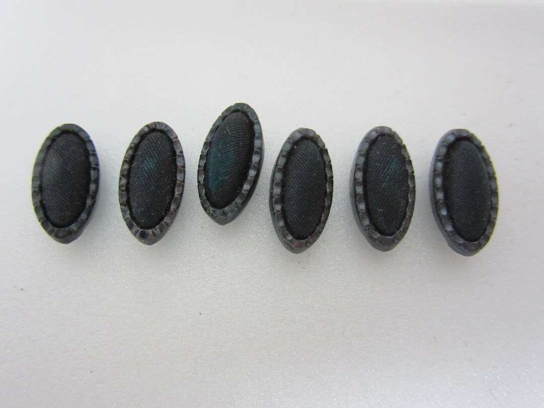Set of 6 Antique 19th Century Sewing Buttons Oval Shape With Tinted ...