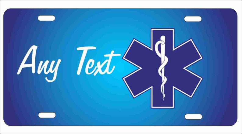 EMT EMS Star of Life Personalized Front License Plate - Etsy