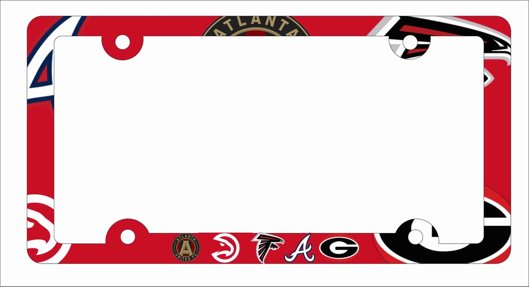Atlanta Sport Teams License Plate Frame Decorative Plate Holder - Etsy
