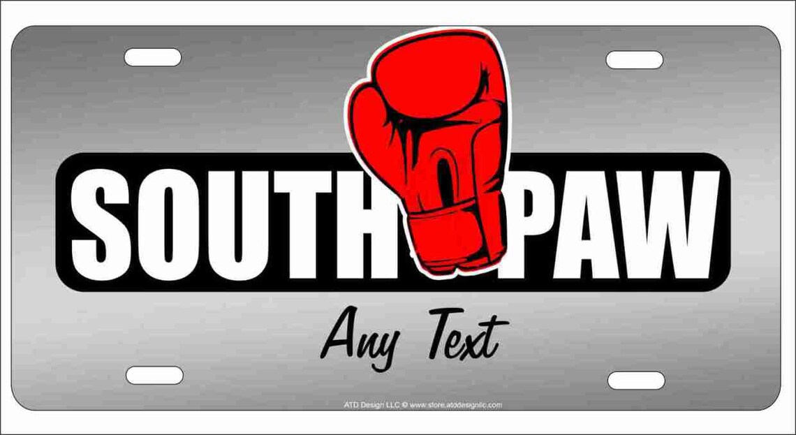 South Paw Left Hand Boxer Personalized Custom Novelty Front License ...
