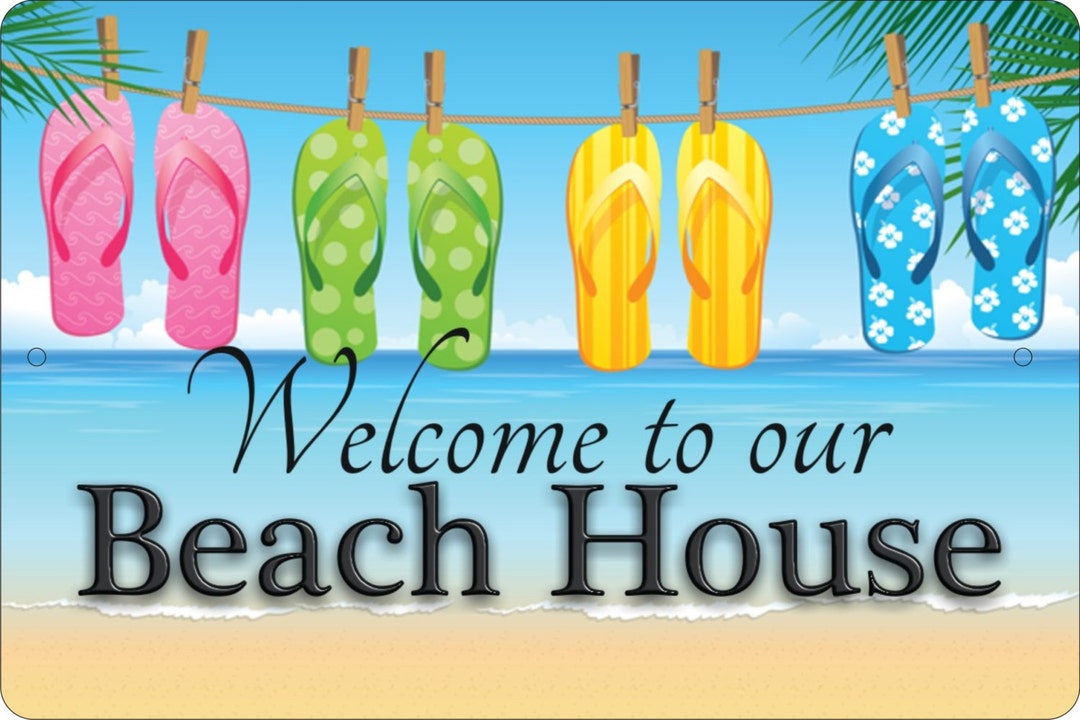 Welcome to Our Beach House Personalized Custom Made Decorative Aluminum ...