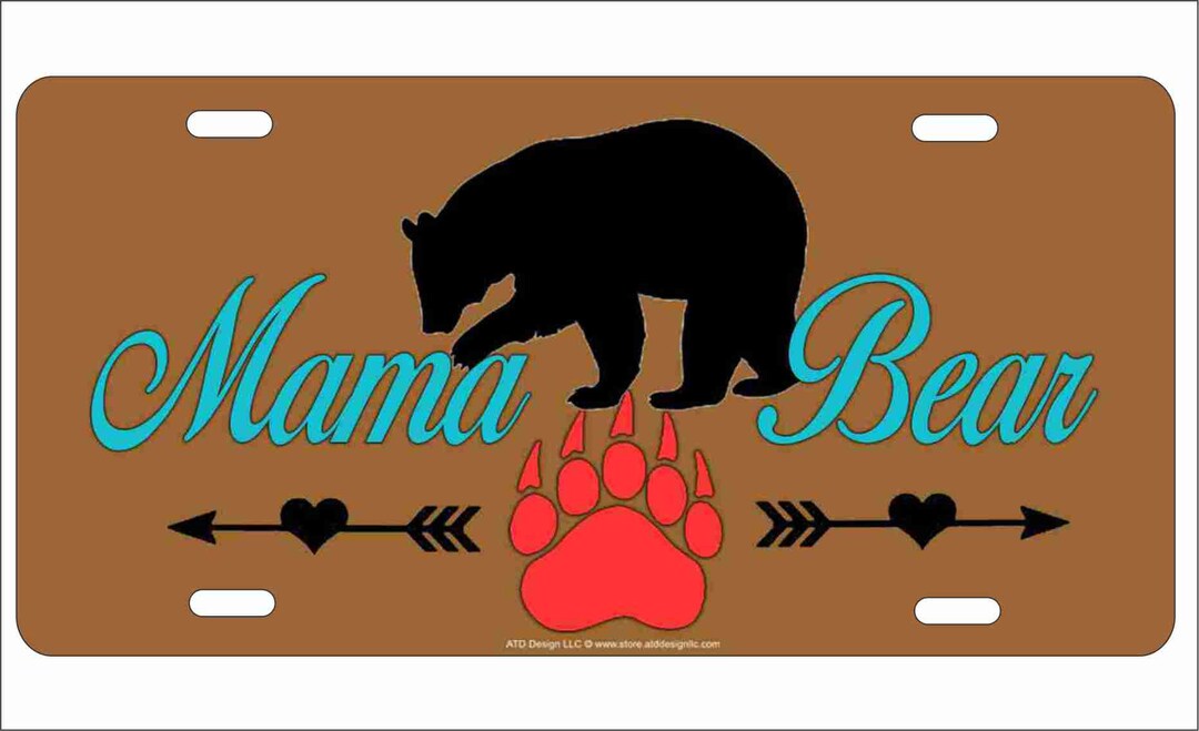 Mama Bear Personalized License Plate Custom Novelty Decorative Vanity ...