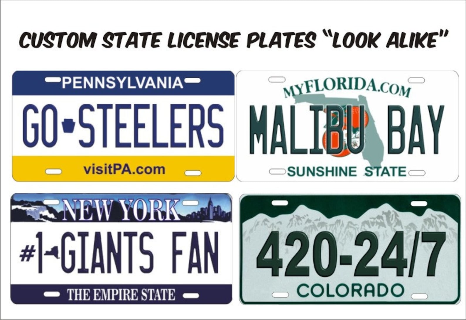 Custom Novelty Front License Plate Any State Vanity Decorative - Etsy
