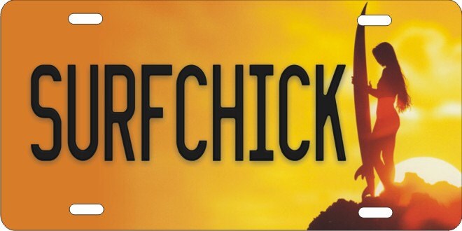 Surfer Girl Surfer Chick Personalized Custom Novelty Front License ...