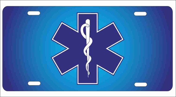 EMT EMS Star of Life Personalized Front License Plate - Etsy