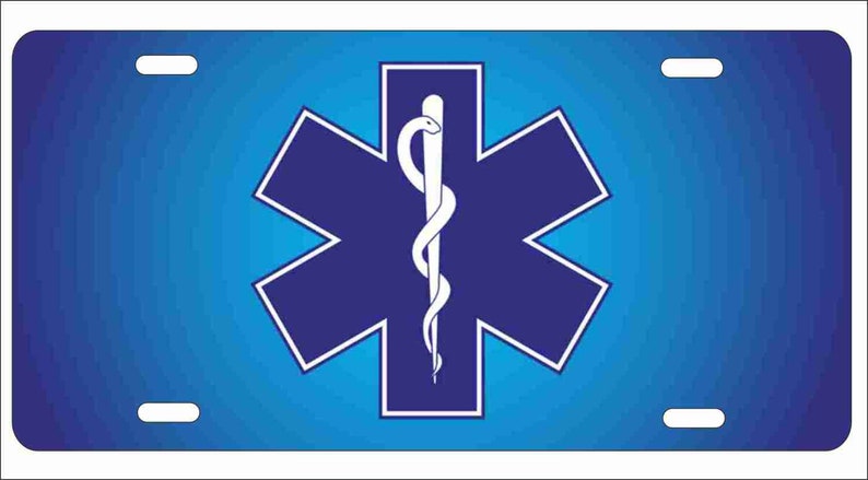 EMT EMS Star of Life Personalized Front License Plate - Etsy