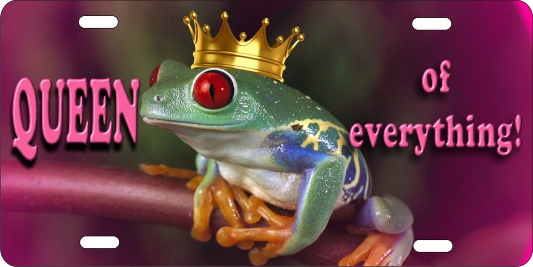 Personalized Custom License Plate Frog Queen of Everything - Etsy