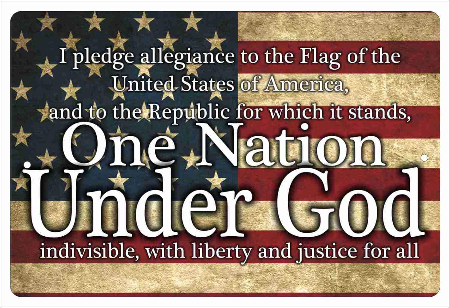 Pledge of allegiance one nation under God Decorative Aluminum | Etsy