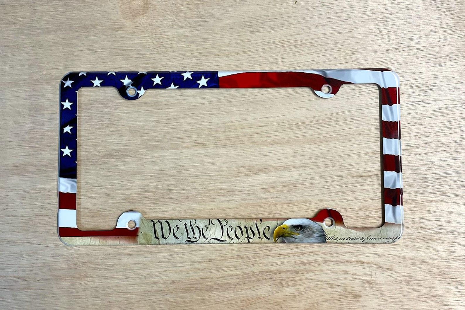 American Flag License Plate Frame, We the People With Eagle Design, 12 ...