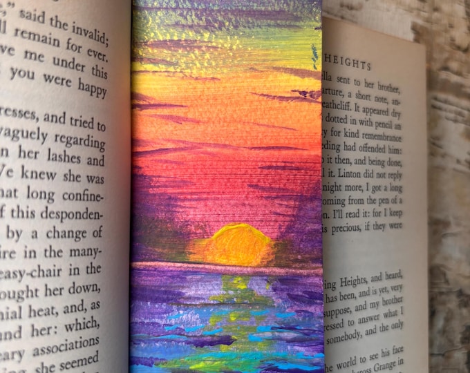 Hand-painted Bookmark, Watercolor Art, Sunset Artwork- Original ...