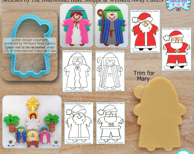 Santa Cutter, Mary and Joseph Cookie Cutter Nativity Cutter Designed by ...