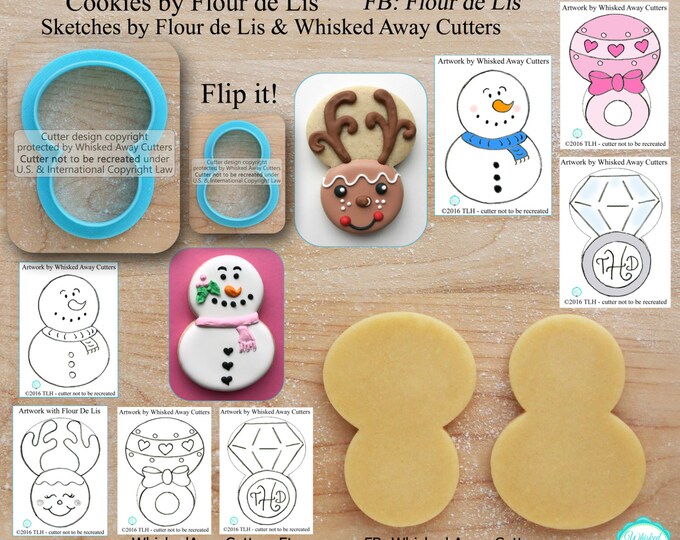 Gingerbread Man With Antlers (ginger Deer), Chubby Snowman, Ring ...