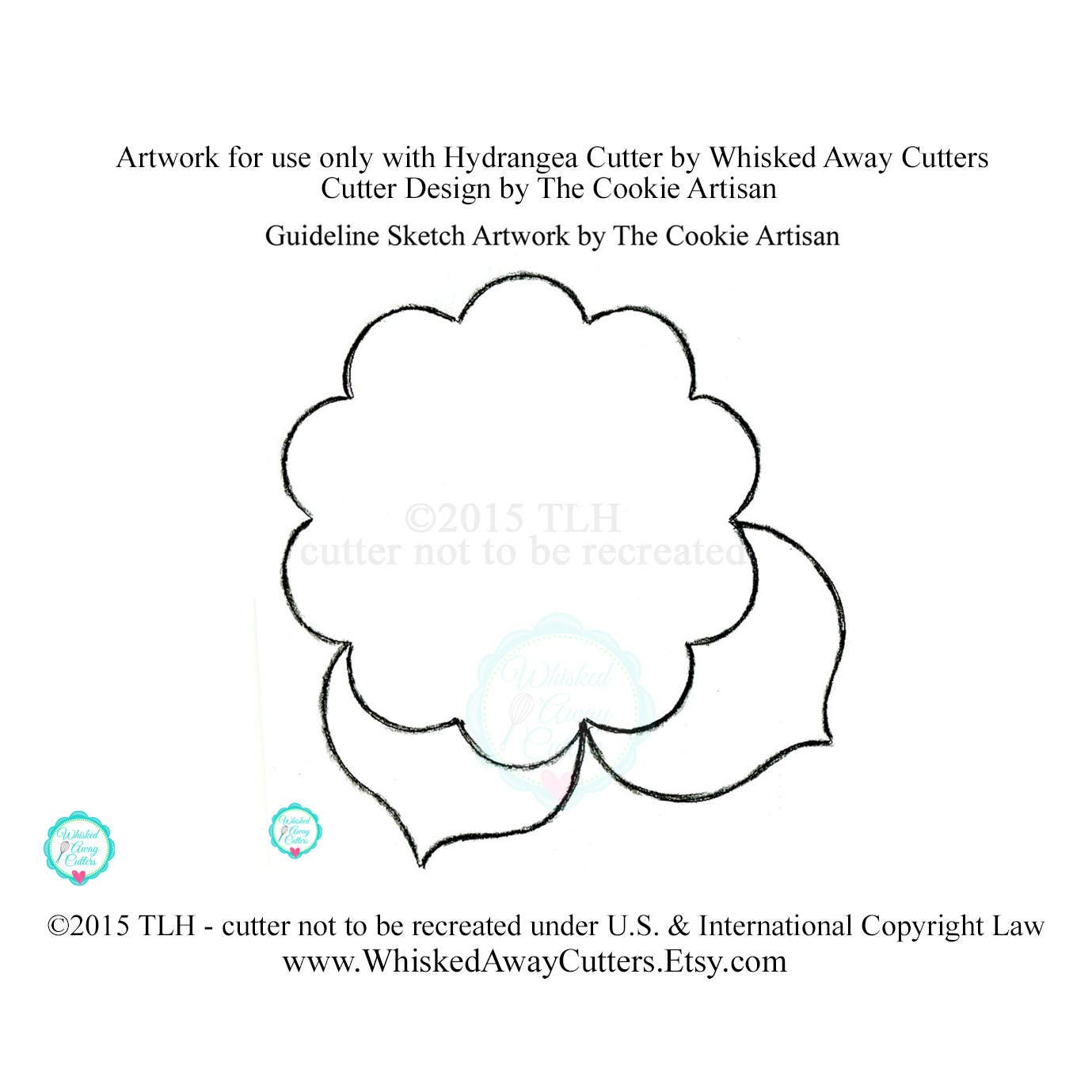 Hydrangea Cookie Cutter & Fondant Cutter by the Cookie Artisan | Etsy