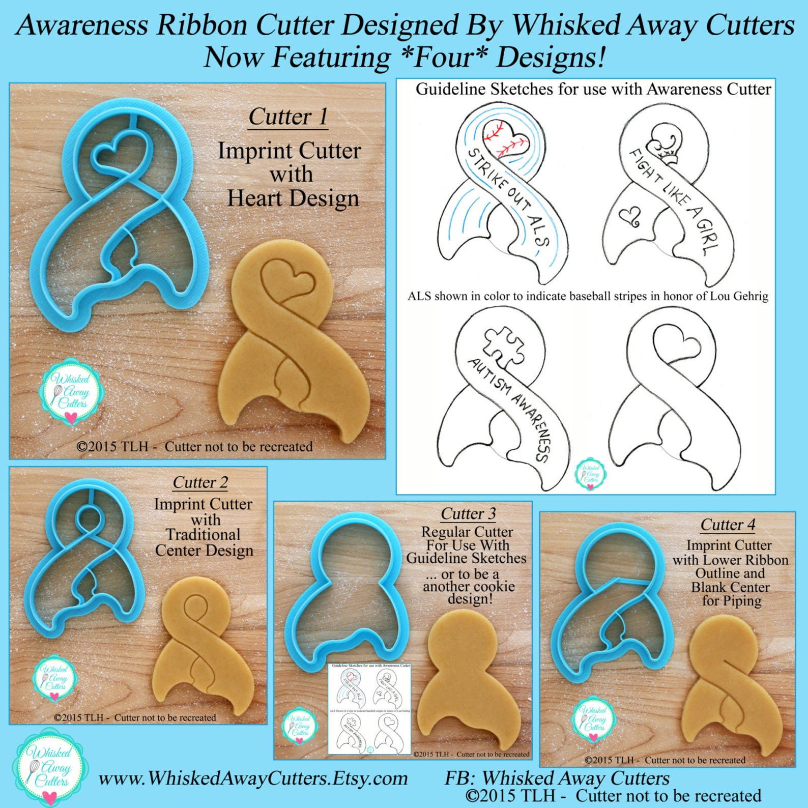 Awareness Ribbon Cookie Cutter and Fondant Cutter Four | Etsy