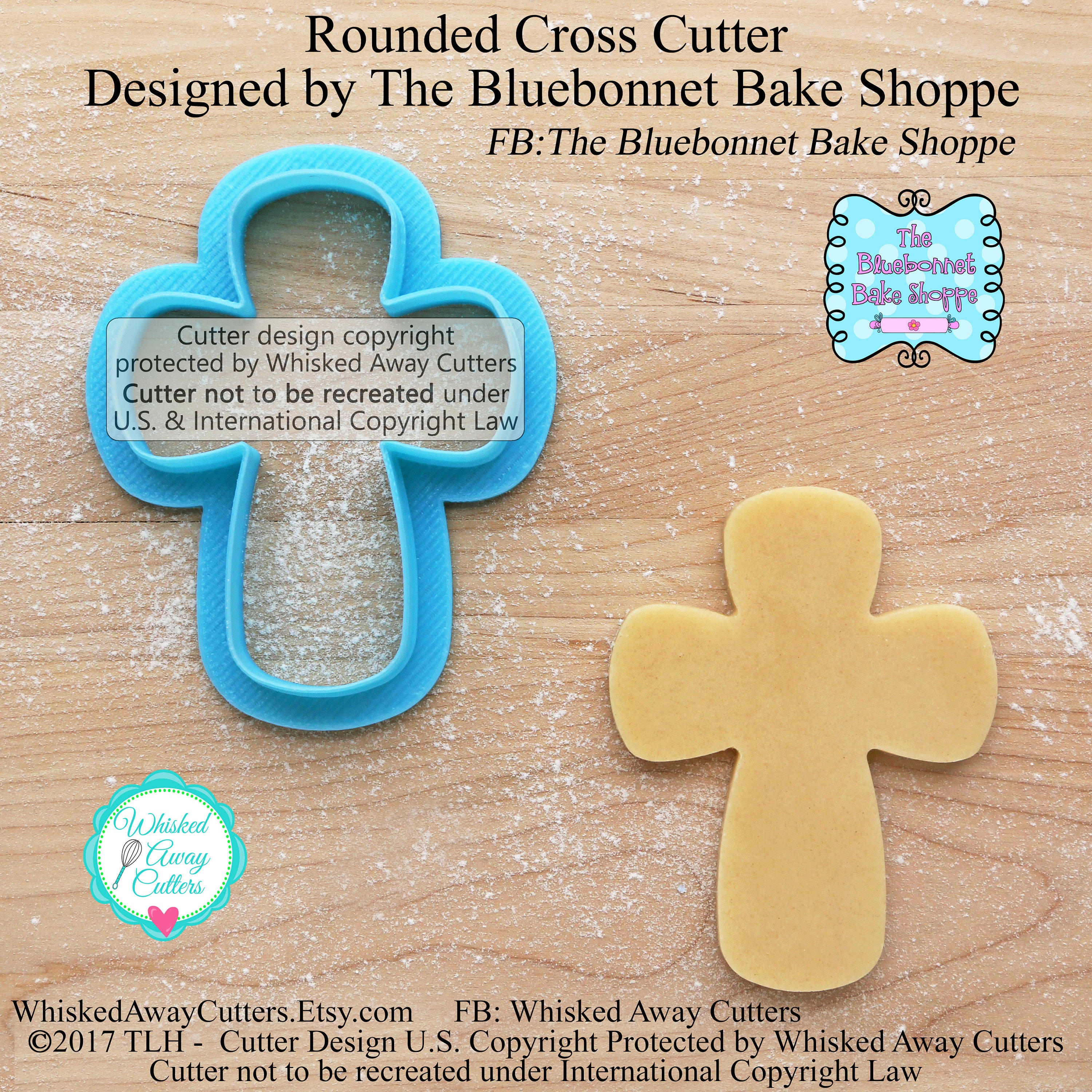 Rounded Cross Cookie Cutter & Fondant Cutter by the Bluebonnet Bake ...