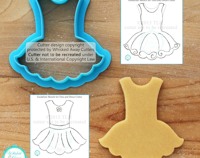 Tutu and Dress Cookie Cutter Fondant Cutter Multiple Sizes guideline ...