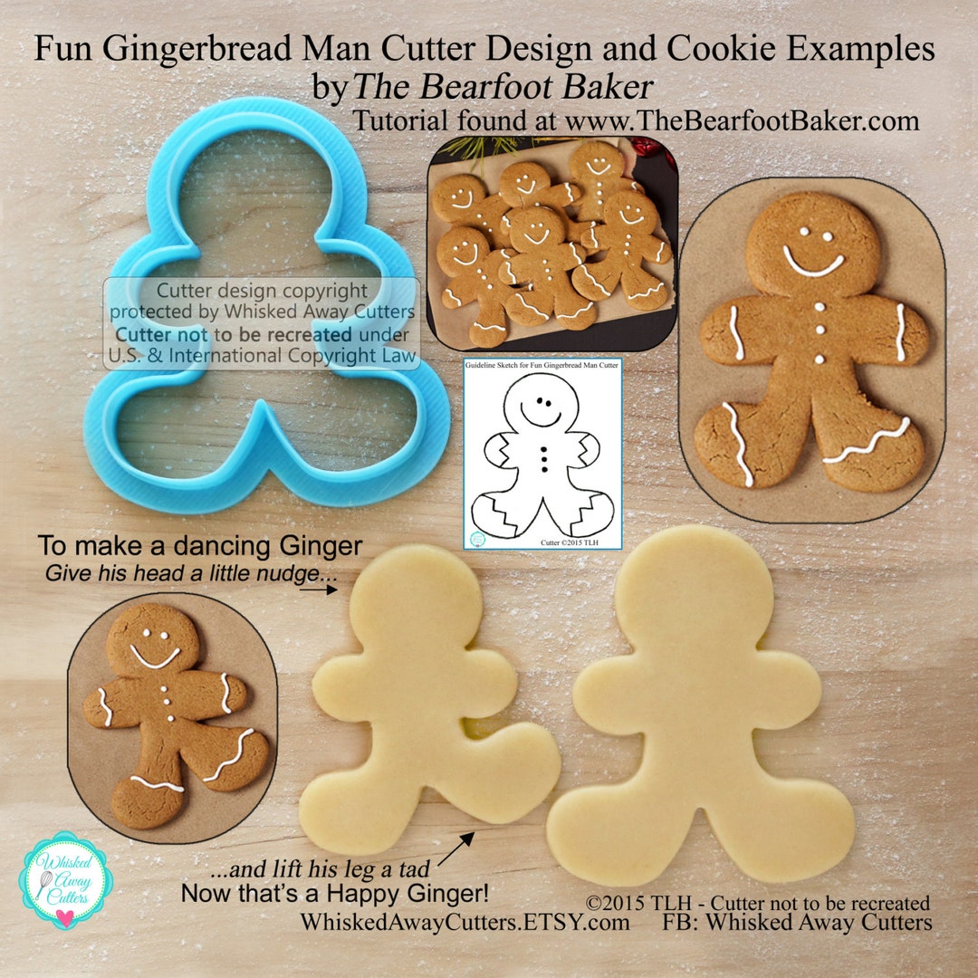 Fun Gingerbread Man Cookie Cutter & Fondant Cutter Designed by the ...