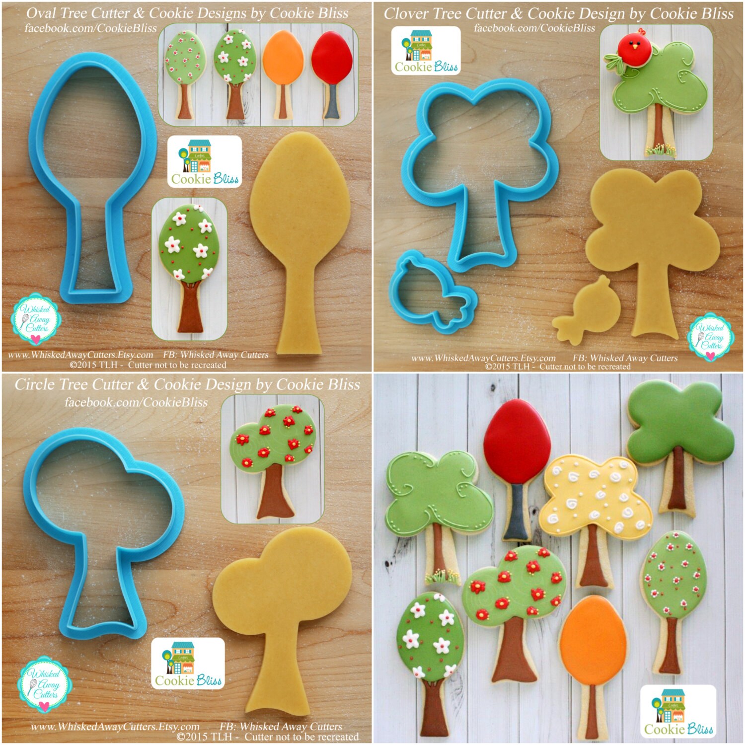 Tree Cookie Cutters and Fondant Cutters by Cookie Bliss - Etsy