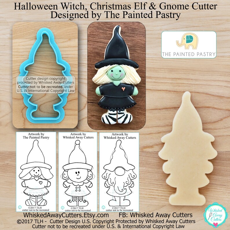 Halloween Witch Cutter, Christmas Elf Cutter & Gnome Cutter Designed by ...