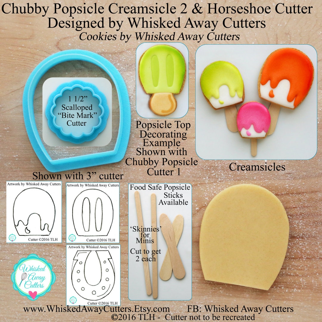 Chubby Popsicle Cookie Cutter 2 Creamsicle Cookie Cutter 2 (top Part of ...
