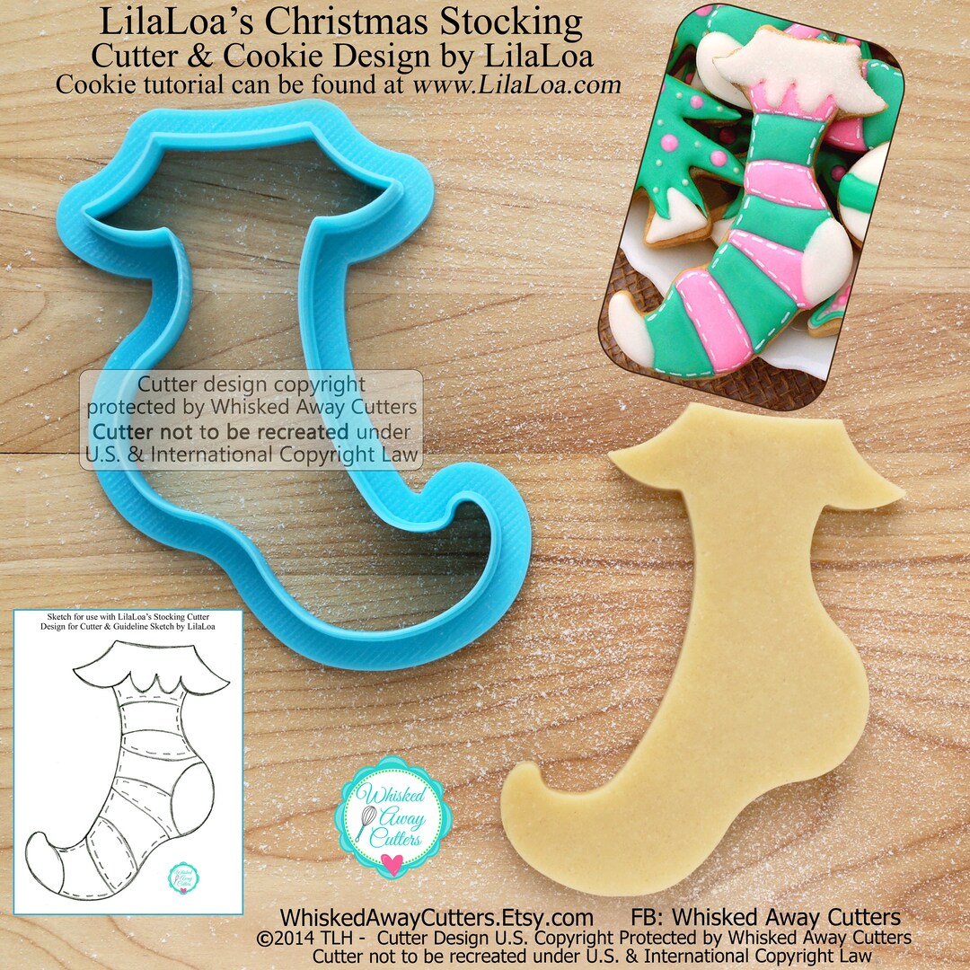 Lilaloa's Christmas Stocking Cookie Cutter & Fondant Cutter - Tutorial ...
