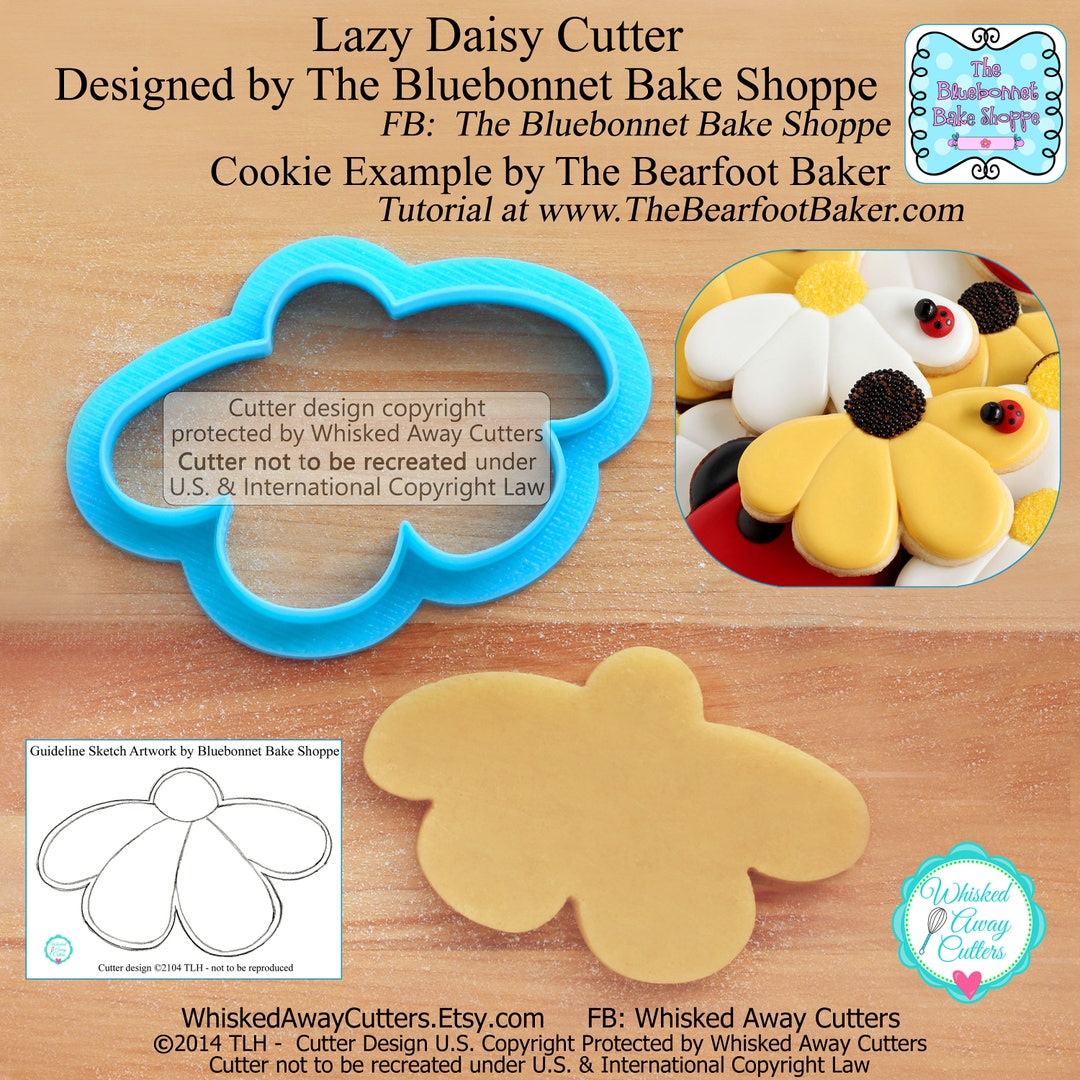 The Lazy Daisy Flower Cookie Cutter - **guideline Sketch to Print Below ...
