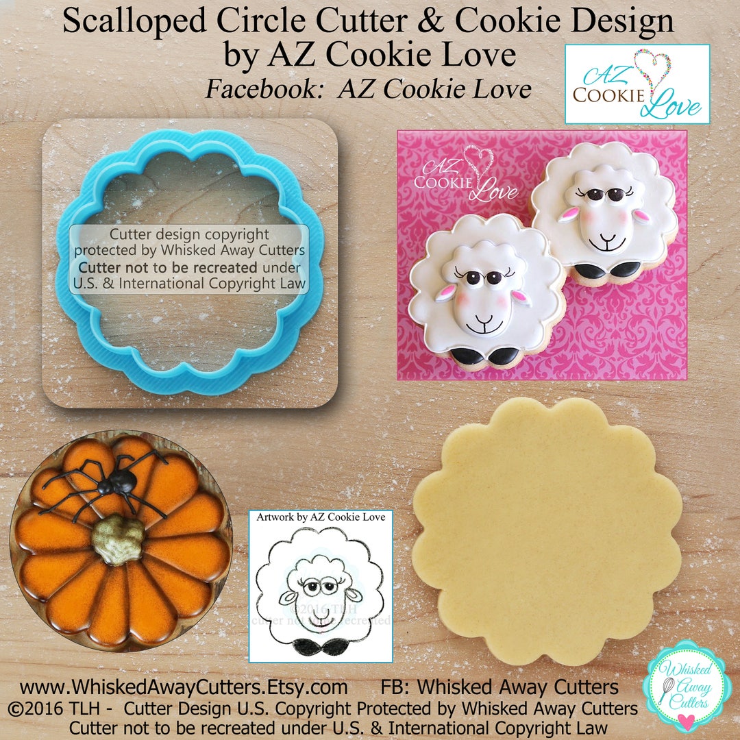 Scalloped Circle Cookie Cutter & Fondant Cutter Designed by AZ Cookie ...