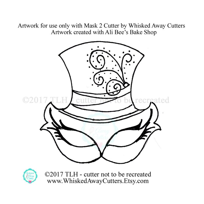 Mardi Gras Mask 2 Cookie Cutter & New Year's Mask 2 Cookie Cutter ...